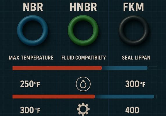 Best O-Ring Material for Hydraulic Fluids|NBR vs FKM vs HNBR